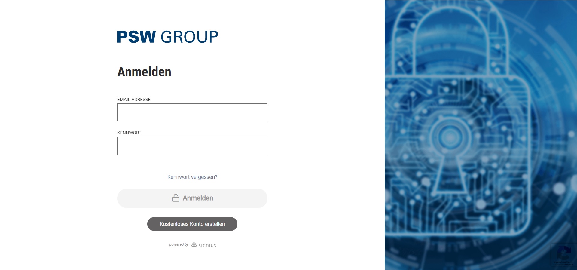 SIGNIUS: Wie erstelle ich ein Konto? | PSW GROUP Support
