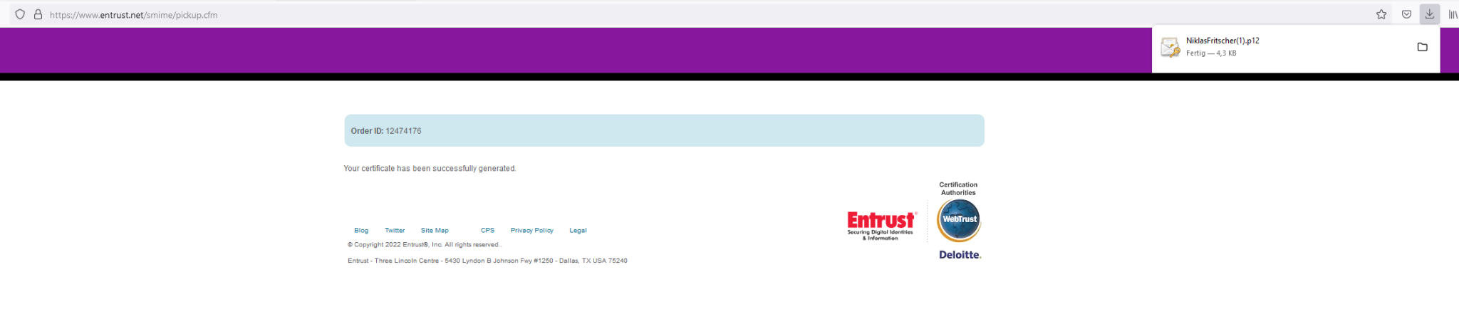 Entrust Personal (S/MIME) order process - PSW GROUP Support